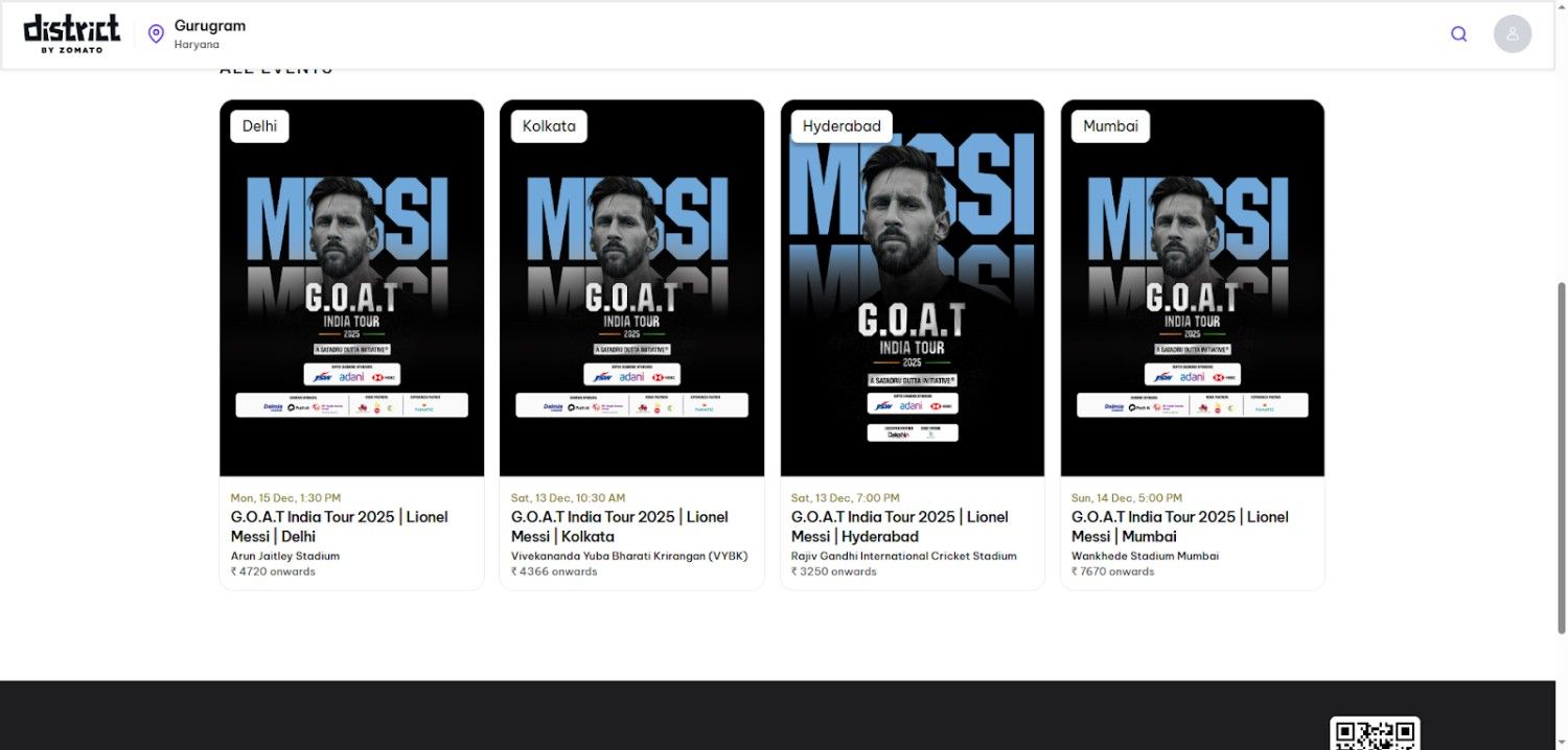 Lionel Messi India Tour 2025 Tickets – G.O.A.T. Tour Details