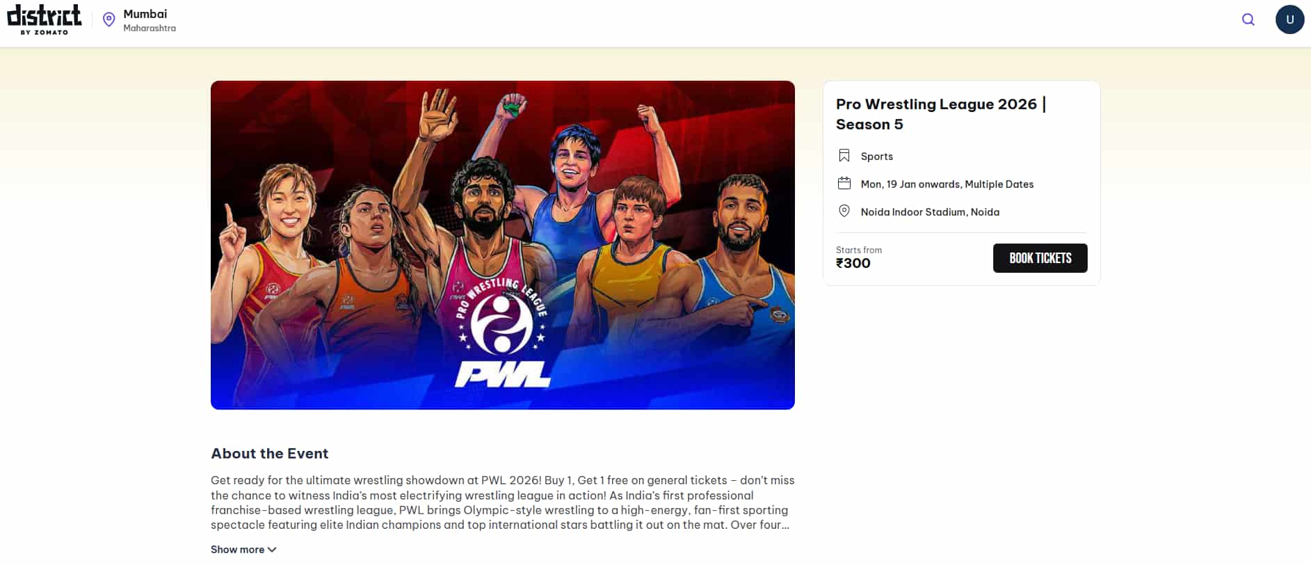 Pro Wrestling League 2026 - Schedule, Squads & Tickets Info